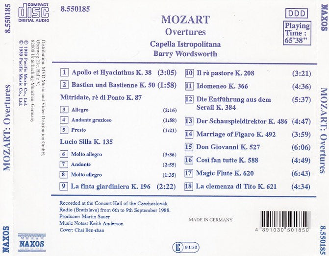 Mozart - Overtures (Barry Wordsworth) – second-cd.de