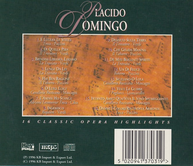 Placido Domingo - 16 Classic opera highlights – second-cd.de